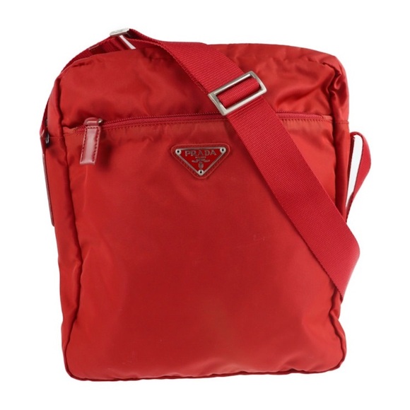 Prada | Bags | Prada Red Nylon Crossbody Bag | Poshmark